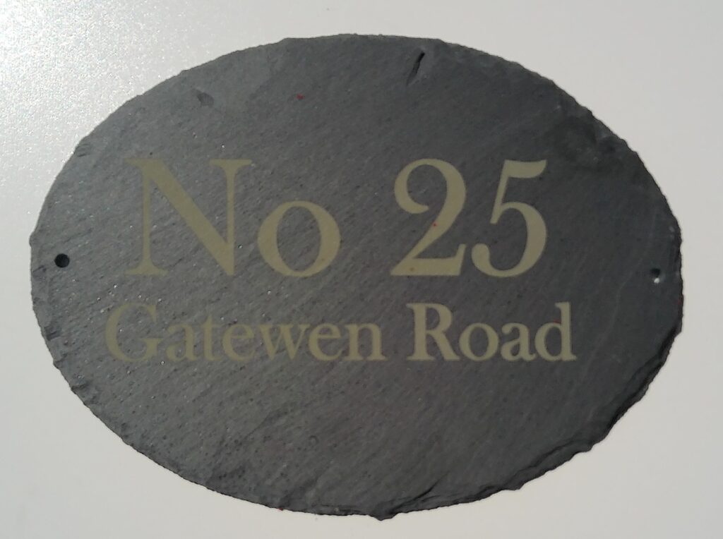Natural Slate House Sign, Customised with House No/Name and Street if ...